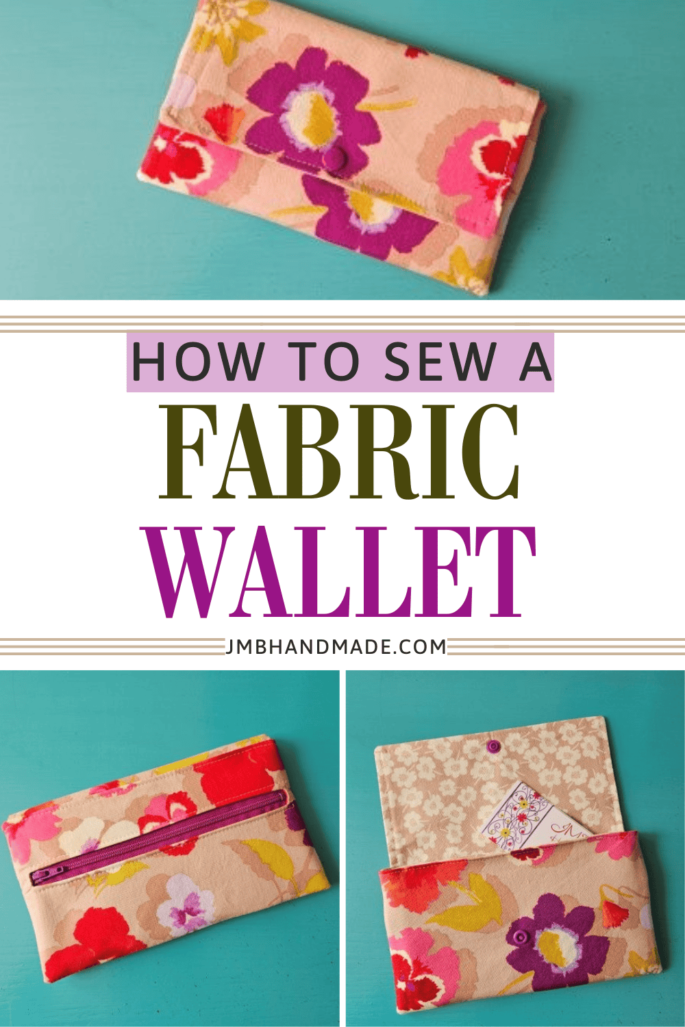 How to Sew a Fabric Wallet with Snap Closure - Sewing Tutorial - JMB ...